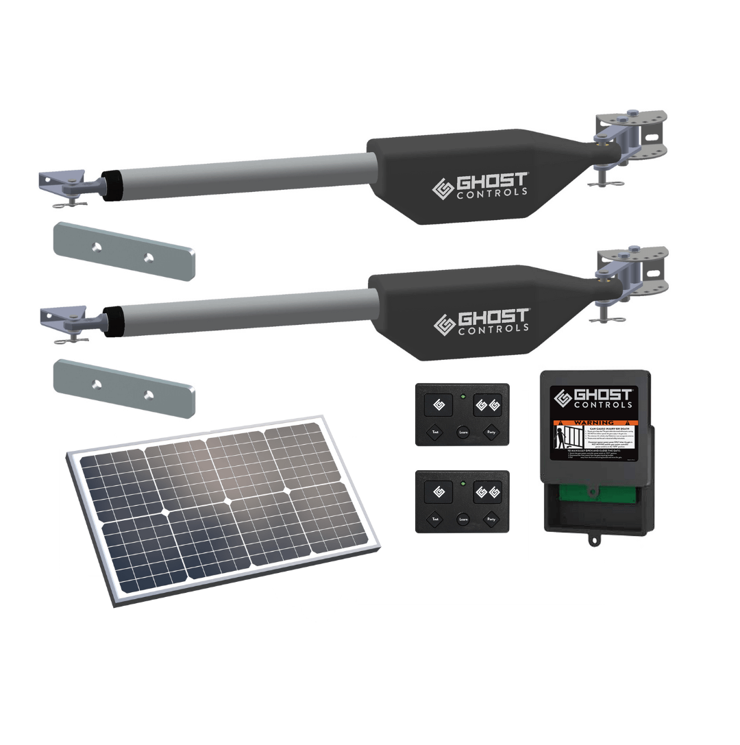 GHOST PRO Dual Automatic Gate Opener Kit w 30 Watts Solar Bundle – Pro-Ghost Controls