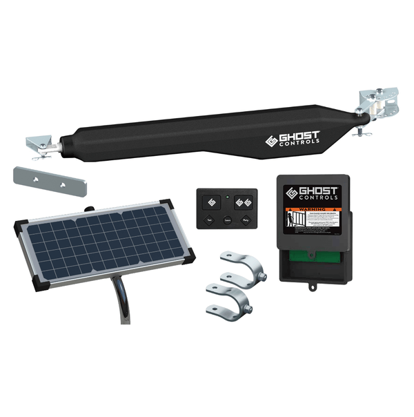Decorative Single Automatic Gate Opener Kit w 10 Watts Solar - Pro-Ghost Controls