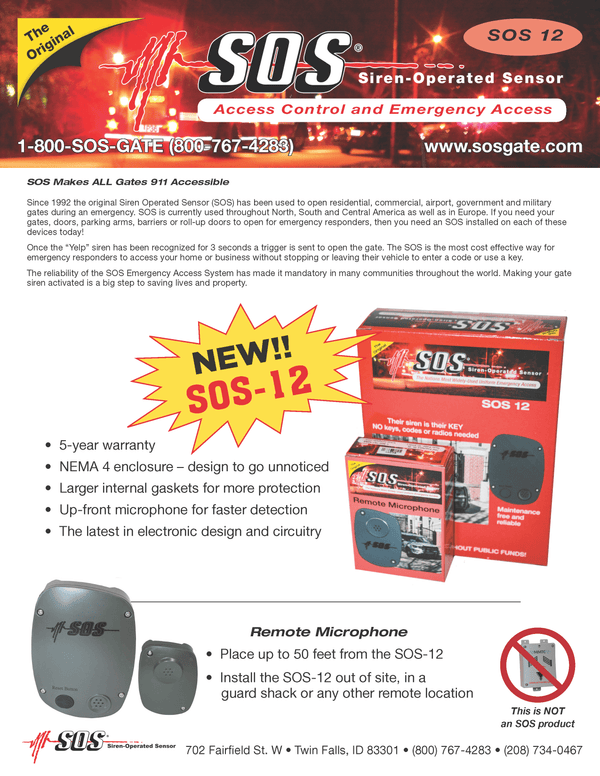 Siren-Operated Sensor - SOS 12 - Pro-Ghost Controls